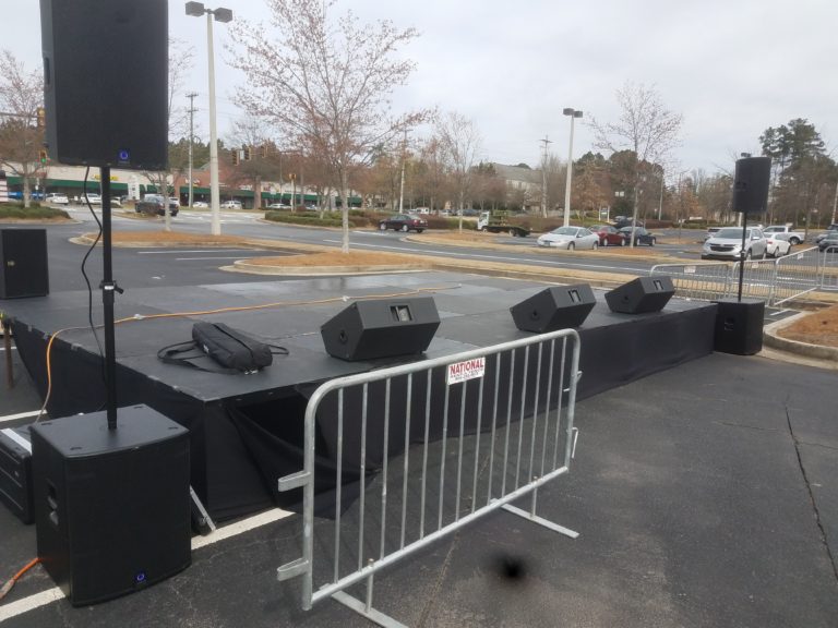 Custom and Covered Stage Rentals in Dacula, GA by Shock & Awe Productions